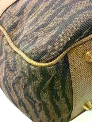 Fendi 20th Century Zebra Print Canvas Satchel