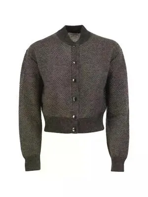 Brunello Cucinelli Openwork Shimmering Cardigan - Grey