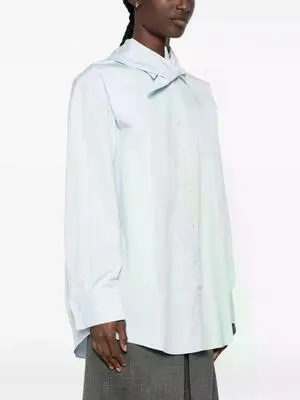 Prada Twist-detail Logo-patch Shirt