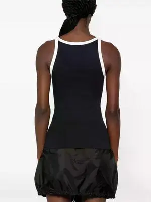 Prada Ribbed-knit Logo-patch Vest Top