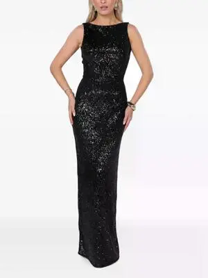 ROSERRY Kylie Sequin-embellished Sleeveless Maxi Dress - Black
