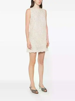 Faithfull The Brand Iria Polka-dot Mini Dress - Neutrals