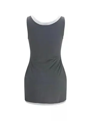 Miu Miu Layered-effect Logo-patch Dress