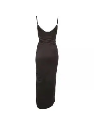 Maje Cowl-neck Draped Midi Dress - Black