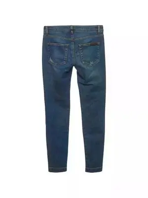 Dolce & Gabbana Skinny Jeans With Sequined Floral Appliqu