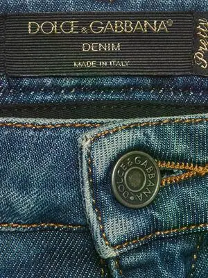 Dolce & Gabbana Skinny Jeans With Sequined Floral Appliqu