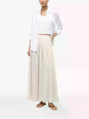 Staud Procida Gathered Linen Skirt