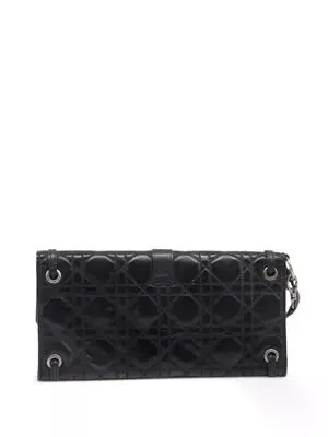 Dior Lady Dragonne Cannage Clutch Bag - Black