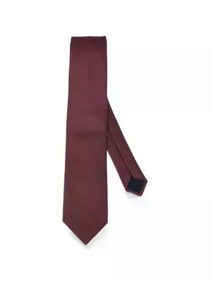 Corneliani Micro-patterned Silk Tie - Red
