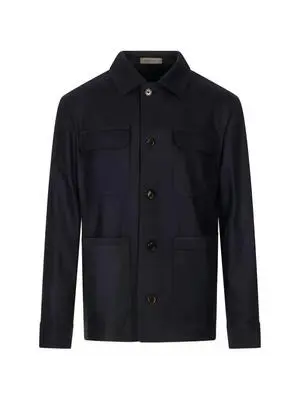 Corneliani Button-up Multi-pocket Jacket - Blue