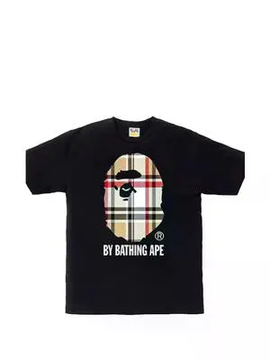 A BATHING APE Check Bathing Graphic-print T-shirt
