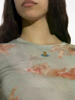 VIVIENNE WESTWOOD Baby Peru Cherub-print Cropped T-shirt