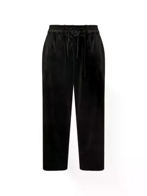 Y3 Velvet Drawstring-waist Trousers - Black
