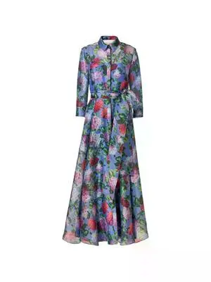 Carolina Herrera Hydrangea-print Maxi Dress - Blue