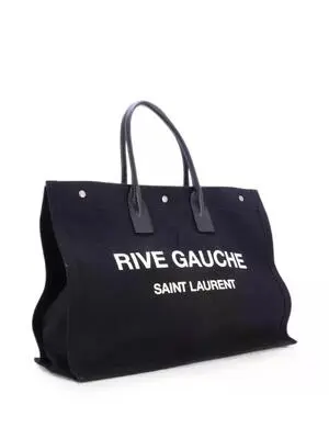 Saint Laurent Rive Gauche Shopper Canvas Large Tote Bag