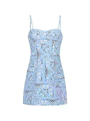 Cara Cara Claudine Paisley-print Mini Dress - Blue