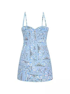 Cara Cara Claudine Paisley-print Mini Dress - Blue