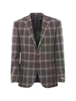 Corneliani Check-pattern Single-breasted Blazer - Brown