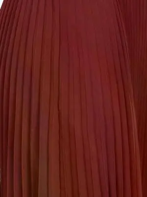 TWINSET Pleated Lace-trim Midi Skirt