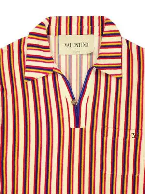 Valentino Garavani Striped V-neck Polo Shirt