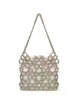 0711 TBILISI Jasmine Beaded Shoulder Bag - Silver