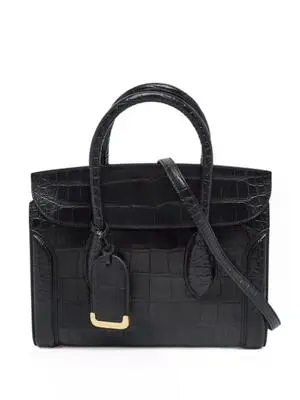 Alexander McQueen Heroine Croc-embossed Tote Bag - Black