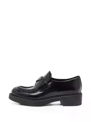 Prada Triangle Platform Loafers - Black
