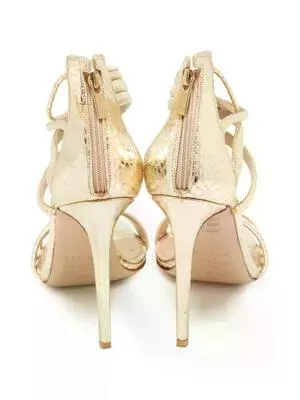 LE SILLA Snakeskin-embossed Ankle-strap Sandals