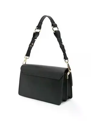 ADRIANNA FERETTI Logo-print Leather Shoulder Bag - Black