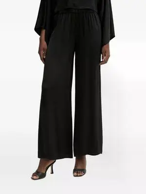 HAVEONE Elasticated-waistband Wide-leg Trousers - Black