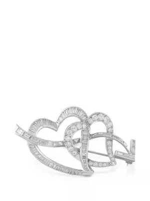 LB EXCLUSIVE Diamond Interlocking-heart Brooch