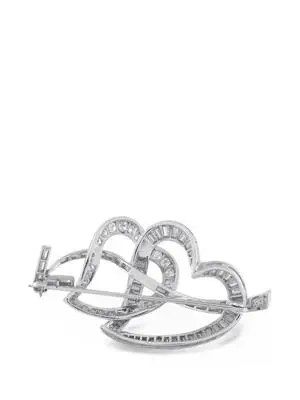 LB EXCLUSIVE Diamond Interlocking-heart Brooch