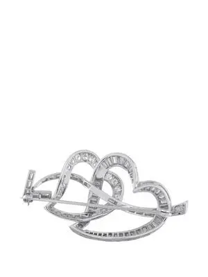 LB EXCLUSIVE Diamond Interlocking-heart Brooch