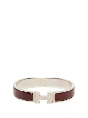 Hermès 2000-2026 Narrow Enamel Clic H Bracelet Pm Costume Bracelet - Red