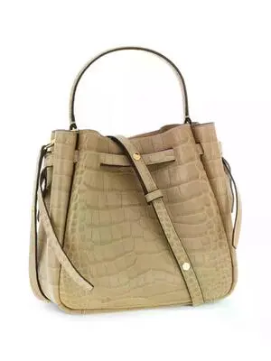 Tory Burch Small Romy Crocodile-effect Tote Bag - Neutrals