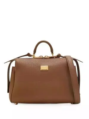 Dolce & Gabbana Vittoria Logo-plaque Leather Tote Bag