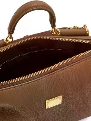Dolce & Gabbana Vittoria Logo-plaque Leather Tote Bag