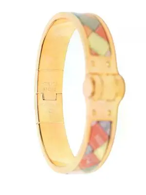 Hermès Narrow Bolduc Au Carré Enamel Hinge Bracelet Pm