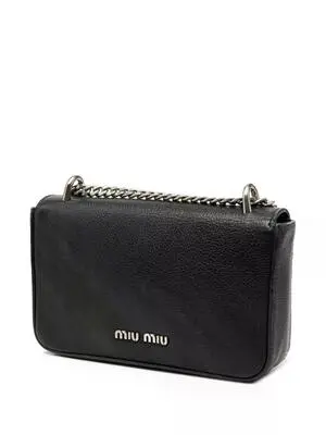 Miu Miu Goatskin Madras Flap Crossbody Bag
