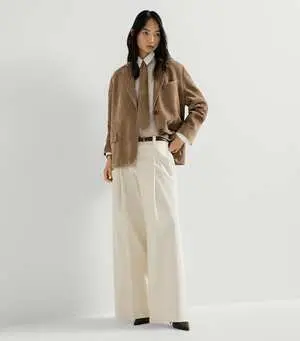 Brunello Cucinelli Cotton Twill Cuffed Trousers - Beige