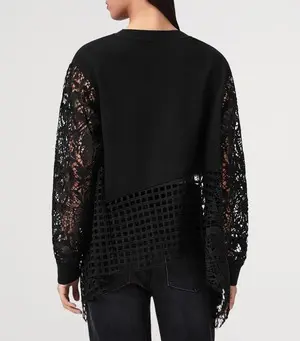 ALLSAINTS Organic Cotton Lace-panel Sweatshirt