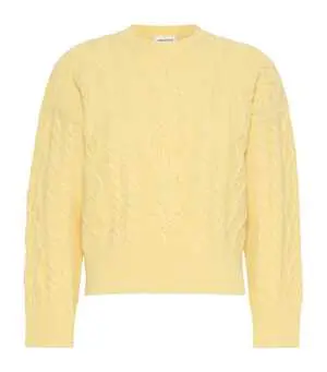 Max Mara Wool Cable Knit Sweater - Gold