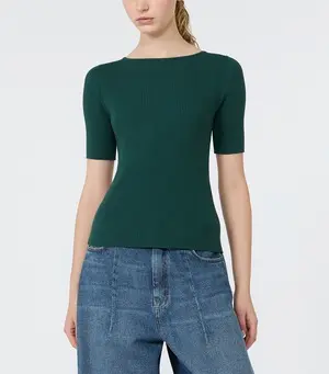 Max Mara Ribbed Boat-neck T-shirt