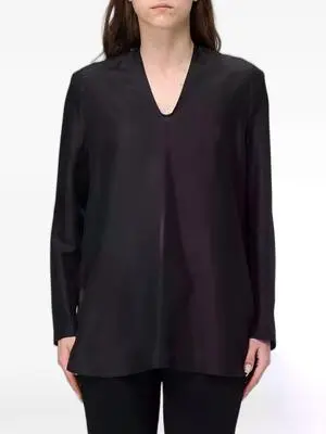 Ter Et Bantine V-neck Silk Blouse - Black