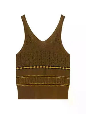 RETORI Floral-stitch Knit Top