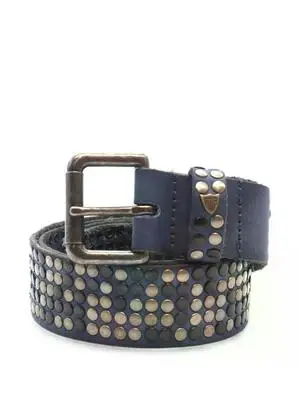 HTC LOS ANGELES Stud-embellished Leather Belt - Blue