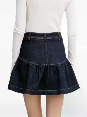 GAUDI Ruffled Denim Mini Skirt