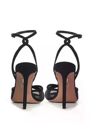 AQUAZZURA Shear Mesh-panelled Suede Sandals
