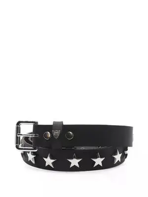 HTC LOS ANGELES Star-studded Leather Belt - Black