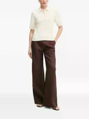 Bardot Geordy Pleated Wide-leg Trousers - Brown